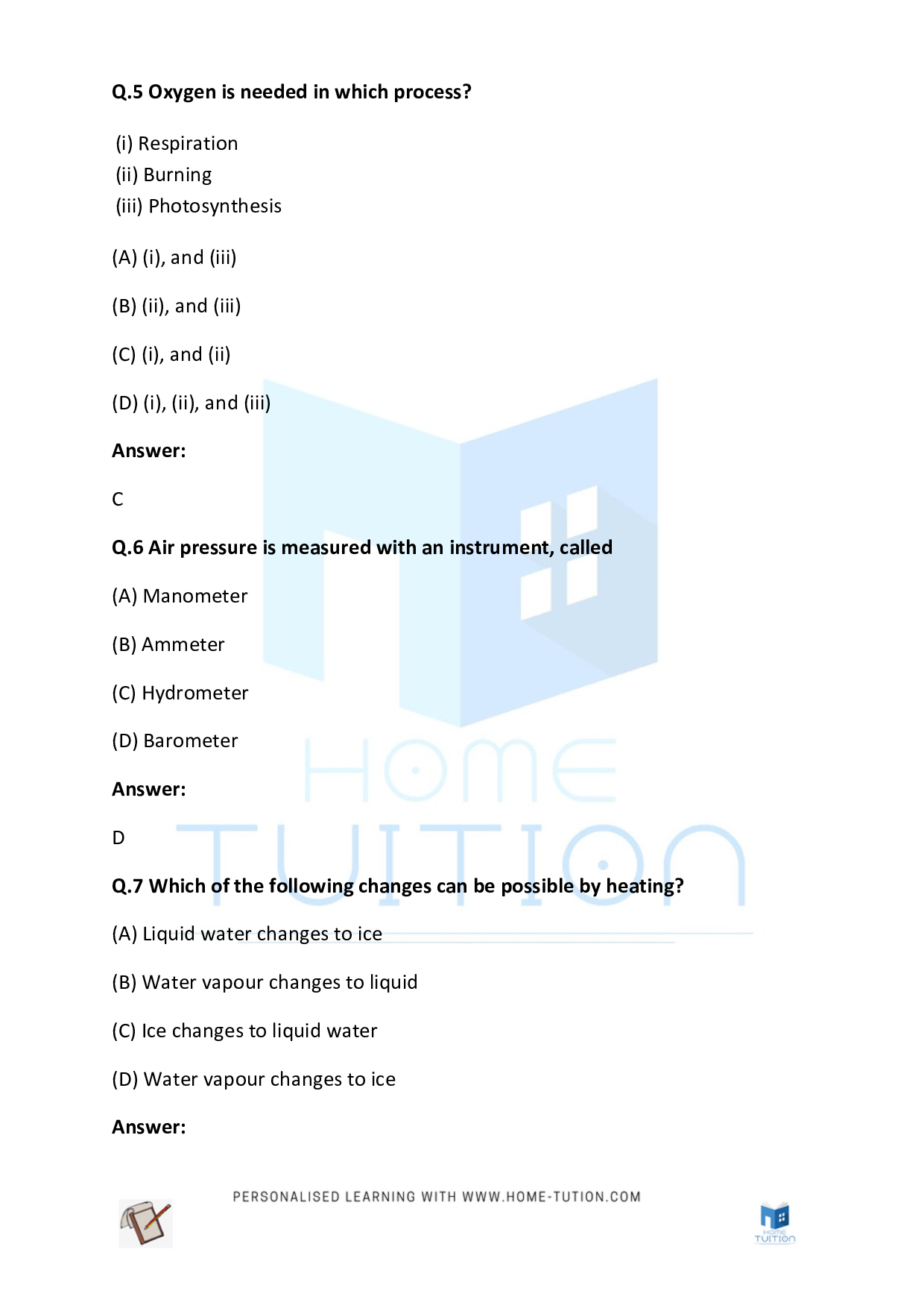 CBSE Class 5 EVS Worksheets For Chapter Weather Free PDF Home Tution