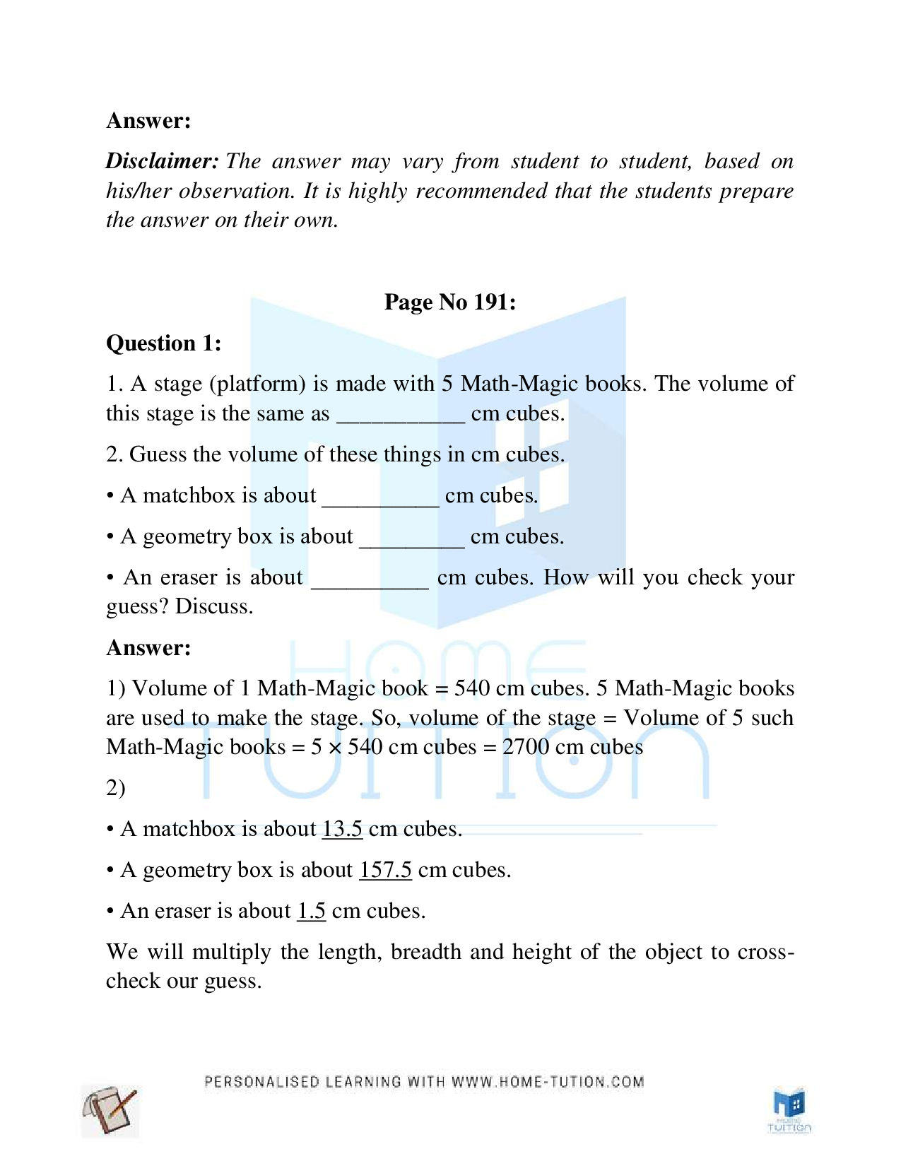 NCERT Solutions For Class 5 Maths Chapter 14 How Big How Heavy 2022 2023