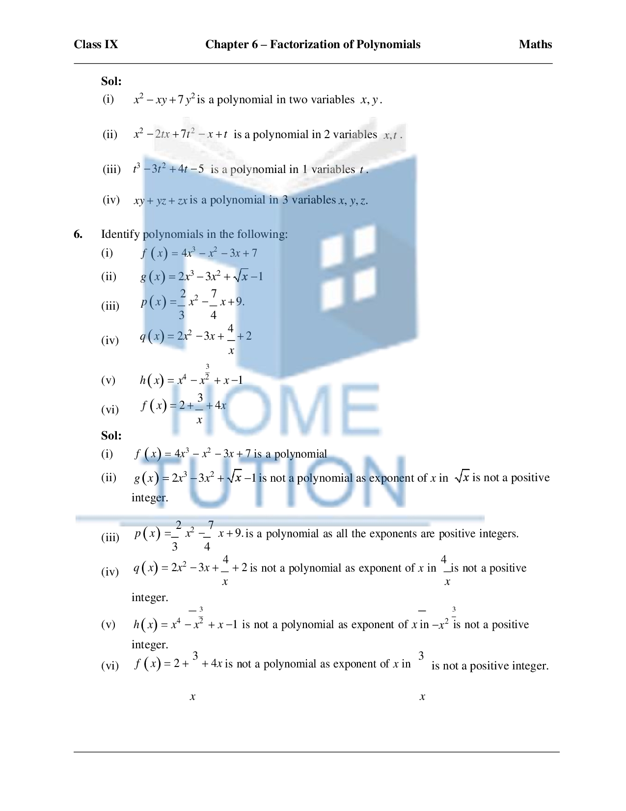 RS Aggarwal Solutions Class 9 Math’s Chapter 3 Factorization of Polynomials