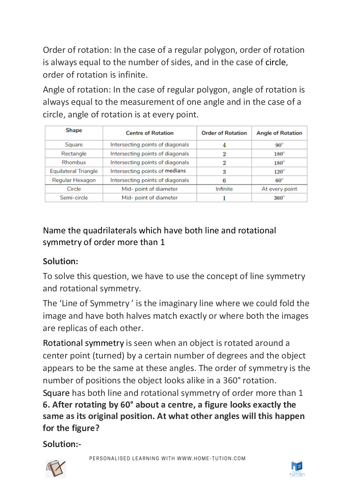 NCERT Solutions For Class 7 Maths Chapter 14 Symmetry