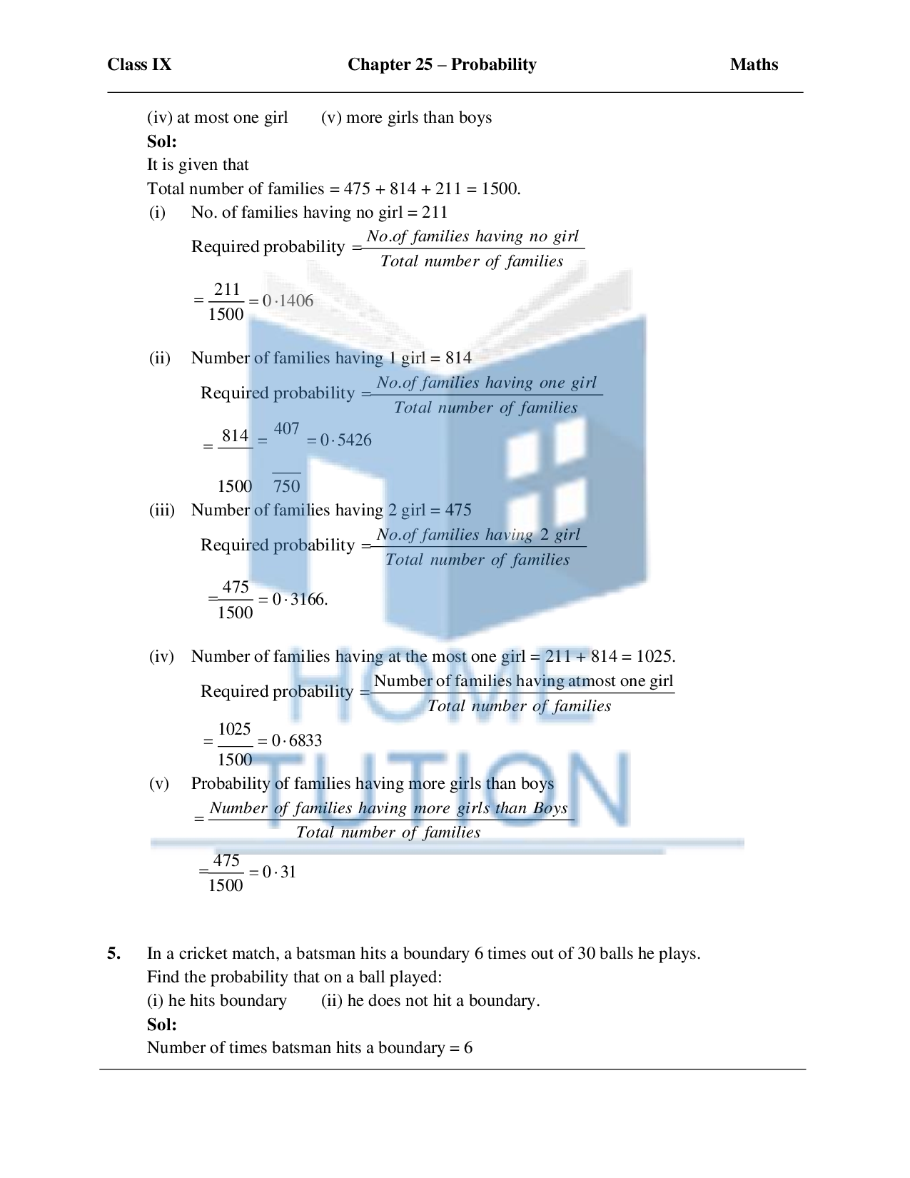 RS Aggarwal Solutions Class 9 Maths Chapter 19 Probability