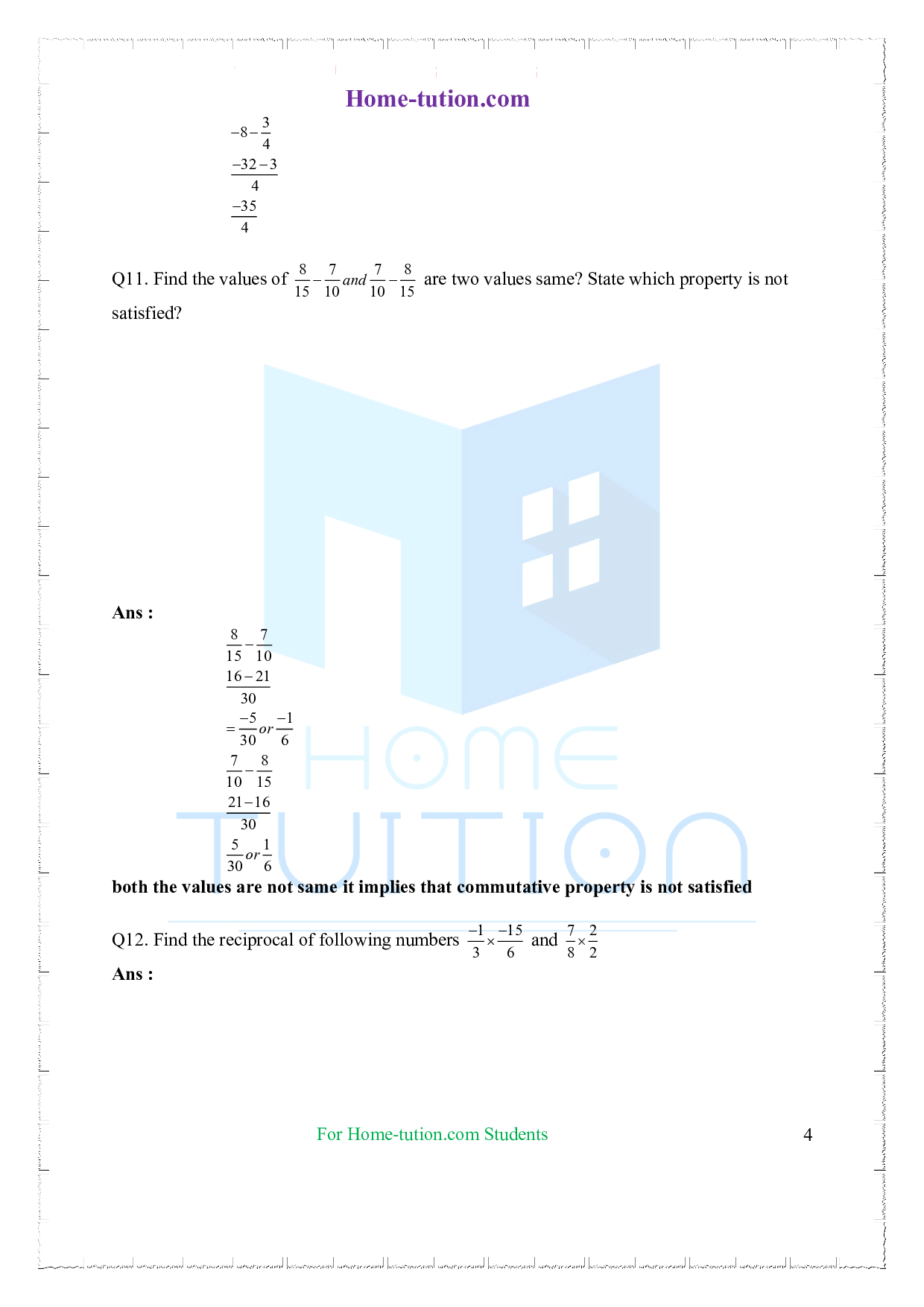 Extra Subjective Questions Worksheet For CBSE Class 7 Maths Chapter 9