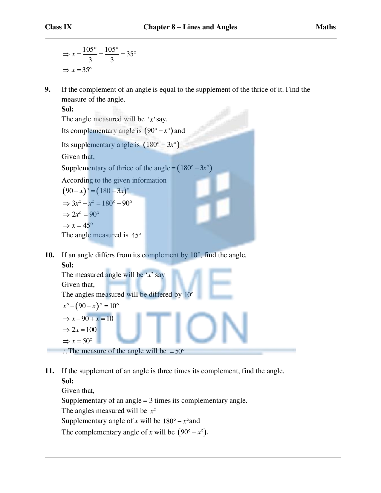 RS Aggarwal Solutions Class 9 Maths Chapter 7 Lines and Angles