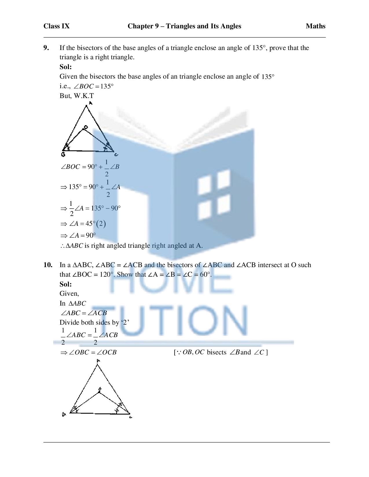 RS Aggarwal Solutions Class 9 Maths Chapter 8 Triangles