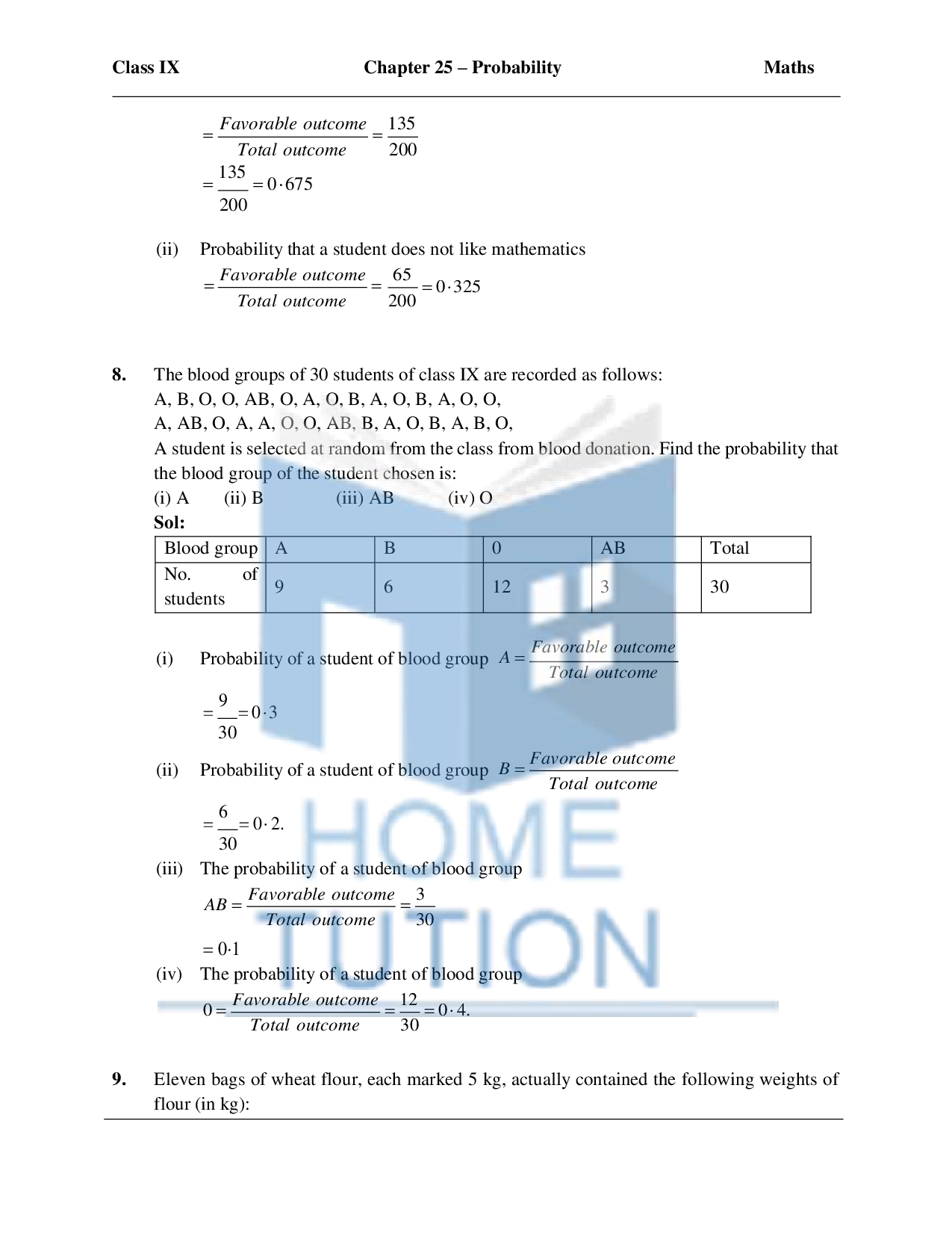 RS Aggarwal Solutions Class 9 Maths Chapter 19 Probability