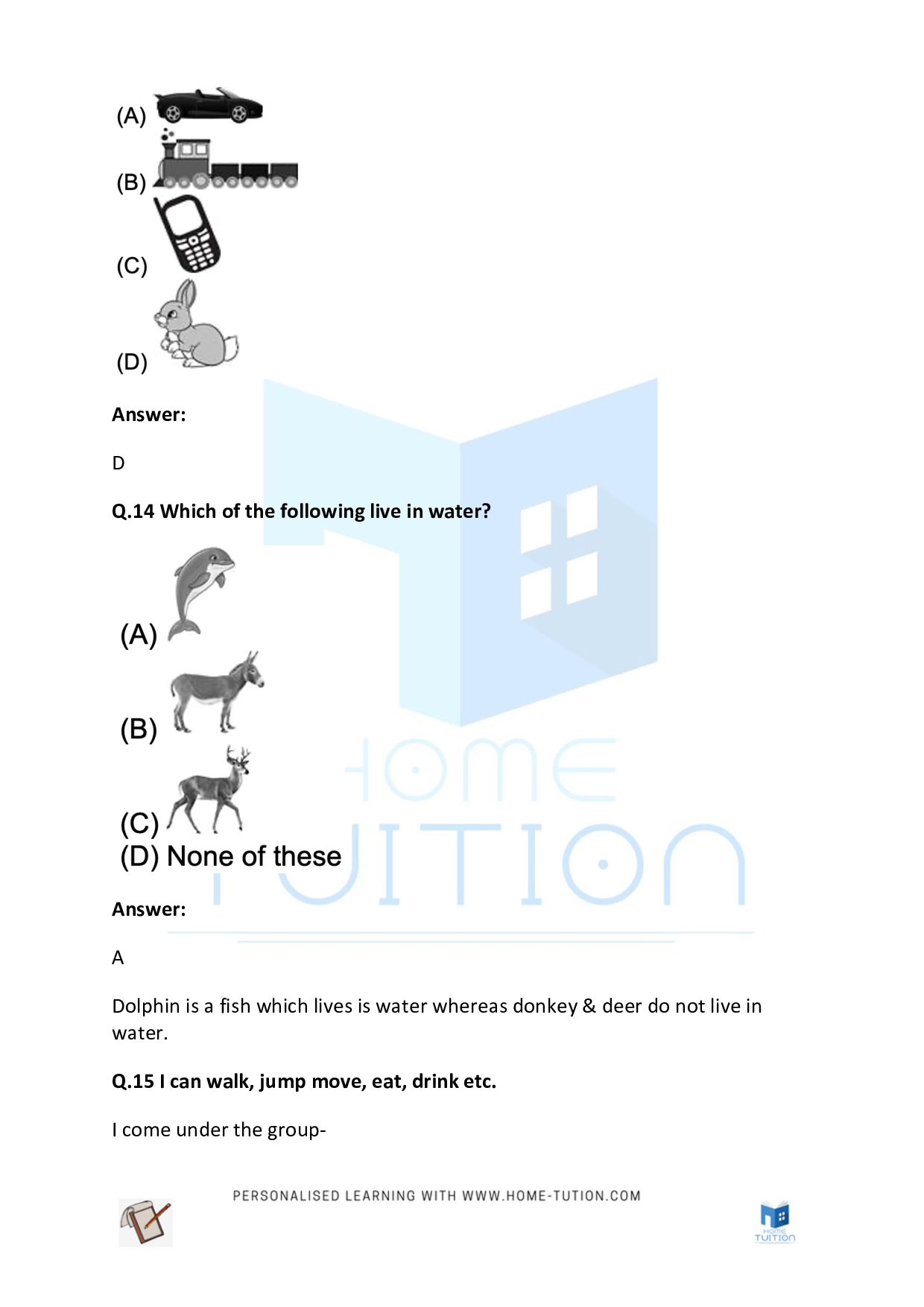 CBSE Class 3 EVS Worksheets For Chapter Living And Non living Things