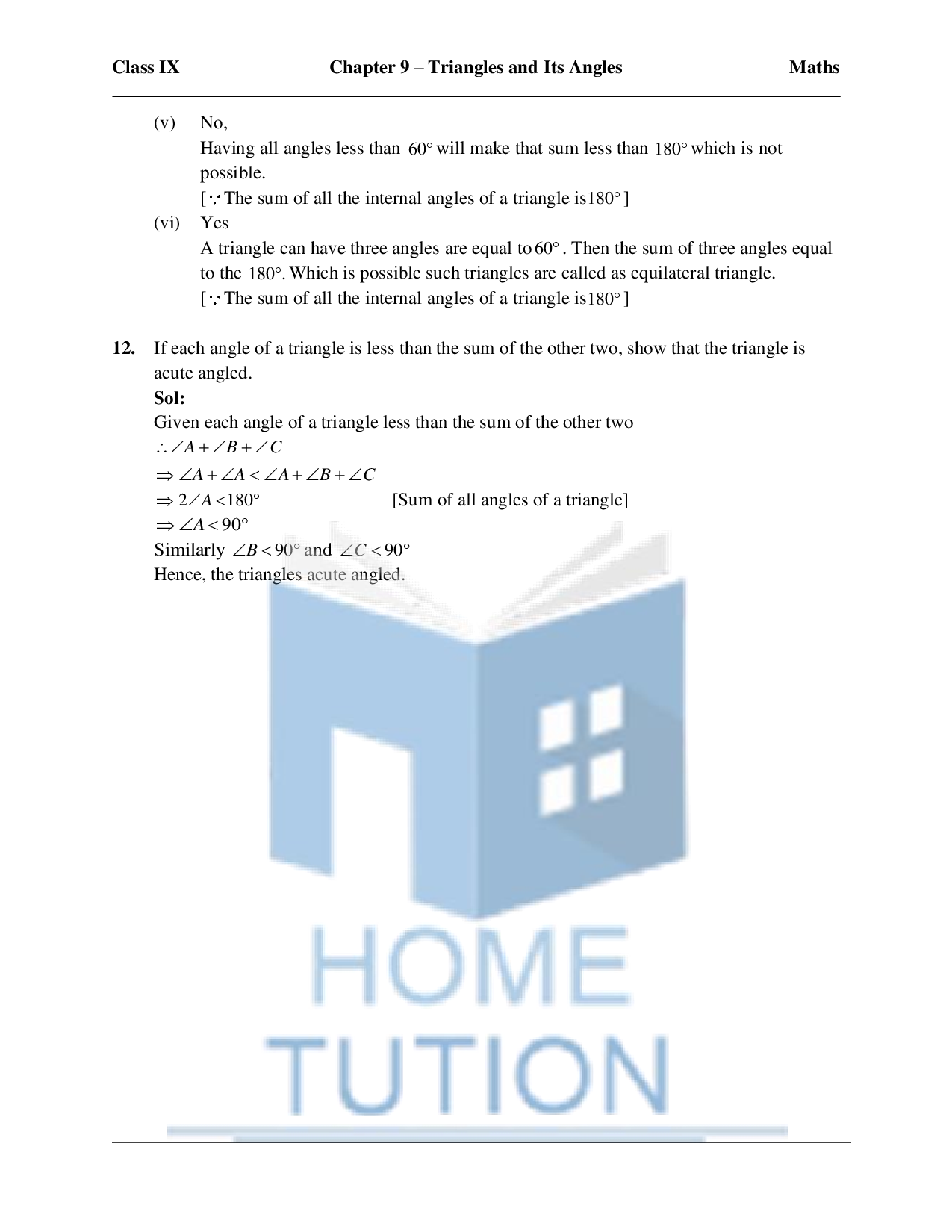 RS Aggarwal Solutions Class 9 Maths Chapter 8 Triangles