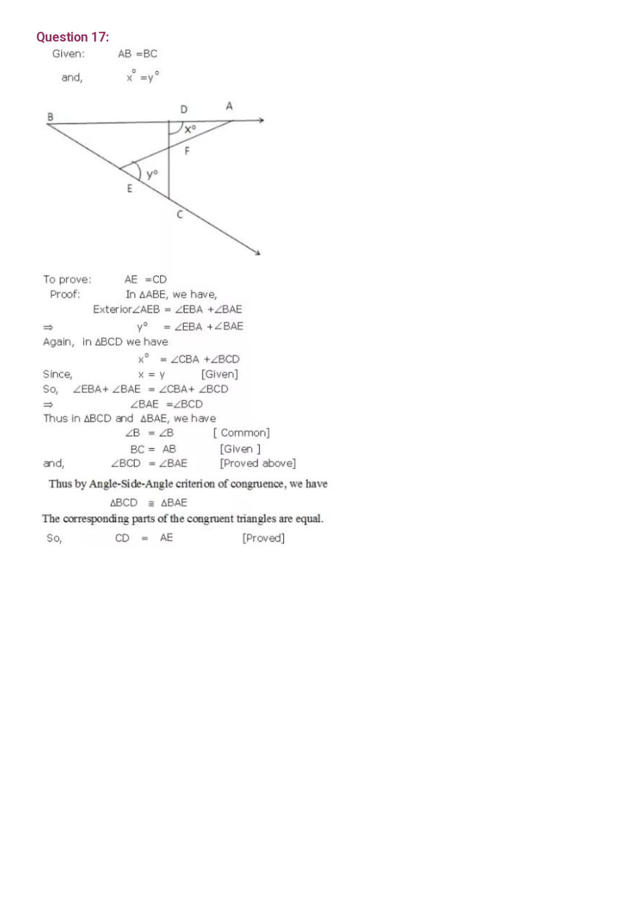 RS Aggarwal Solutions Class 9 Maths Chapter 9 Congruence of Triangles ...